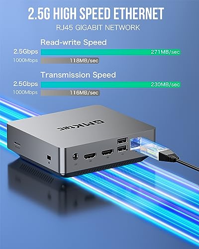 GMKtec Mini Gaming PC AMD Ryzen 5 5600U(6C/12T, 4.2 GHz), Mini Gaming Computer 16GB DDR4 512GB M.2 SSD Windows 11 Pro Desktop Computer, Mini Computers 4K Triple Displays BT5.2/WiFi 6 2.5G Ethernet
