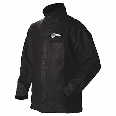 Leather Jacket, Black, Pigskin Leather, 2XL