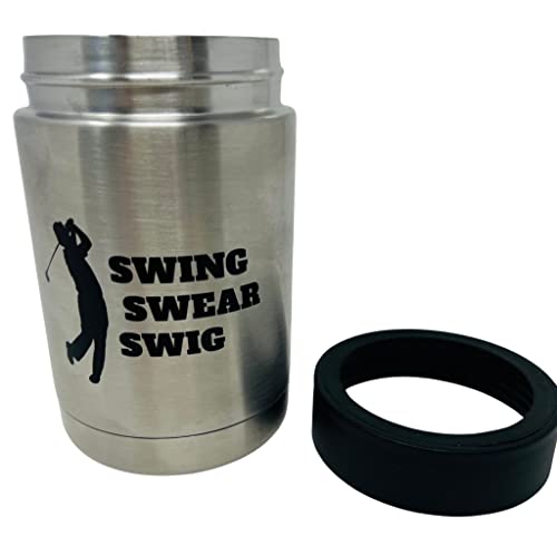 Golf Can Koozie - Funny Golf Gift - Stainless Steel Coozie for Beer, Hard Seltzer, Water, Soda