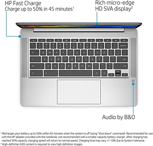 HP Chromebook 14A-NA0031WM 14" 4GB 64GB Intel Pentium Silver N5000 X4 1.1GHz Chrome OS, Silver