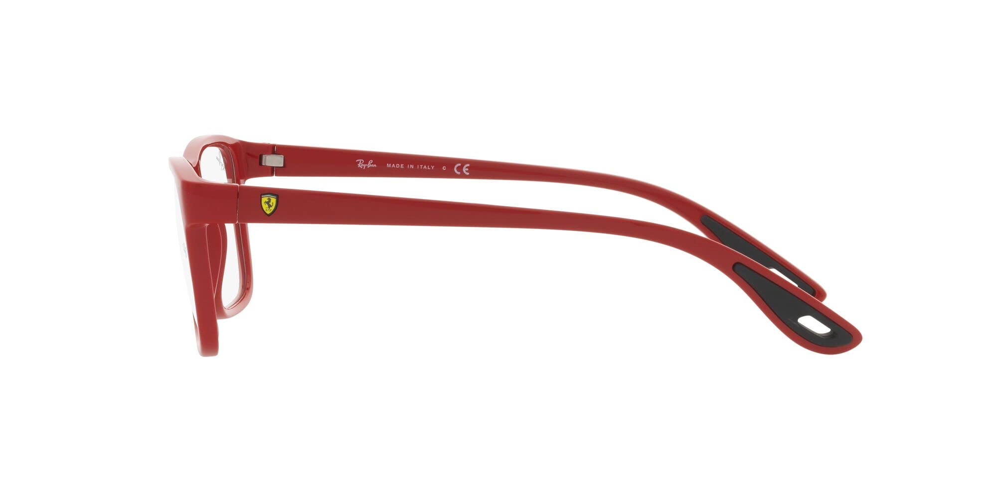 Ray-Ban RX7205M Scuderia Ferrari Collection Rectangular Prescription Eyewear Frames, Red/Demo Lens, 52 mm