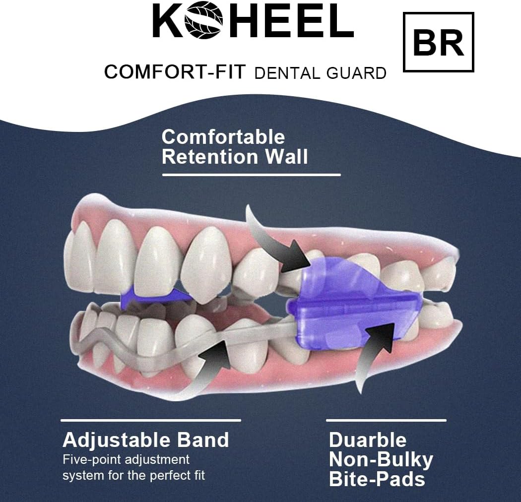 KOHEEL Adjustable Mouth Guard for Teeth Grinding and Clenching, No Boiling Night Guard, Stop Bruxism Dental Guard (2 Count)