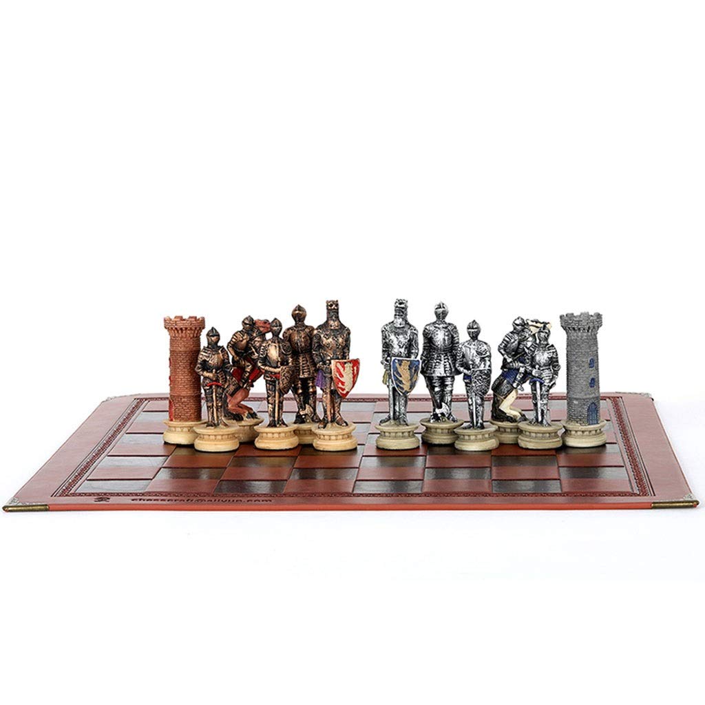 Chess Set Middle Ages Knight Battle Theme Chess Chess Set Themed Chess Suitable for Children and Adults Over 3 Years Old