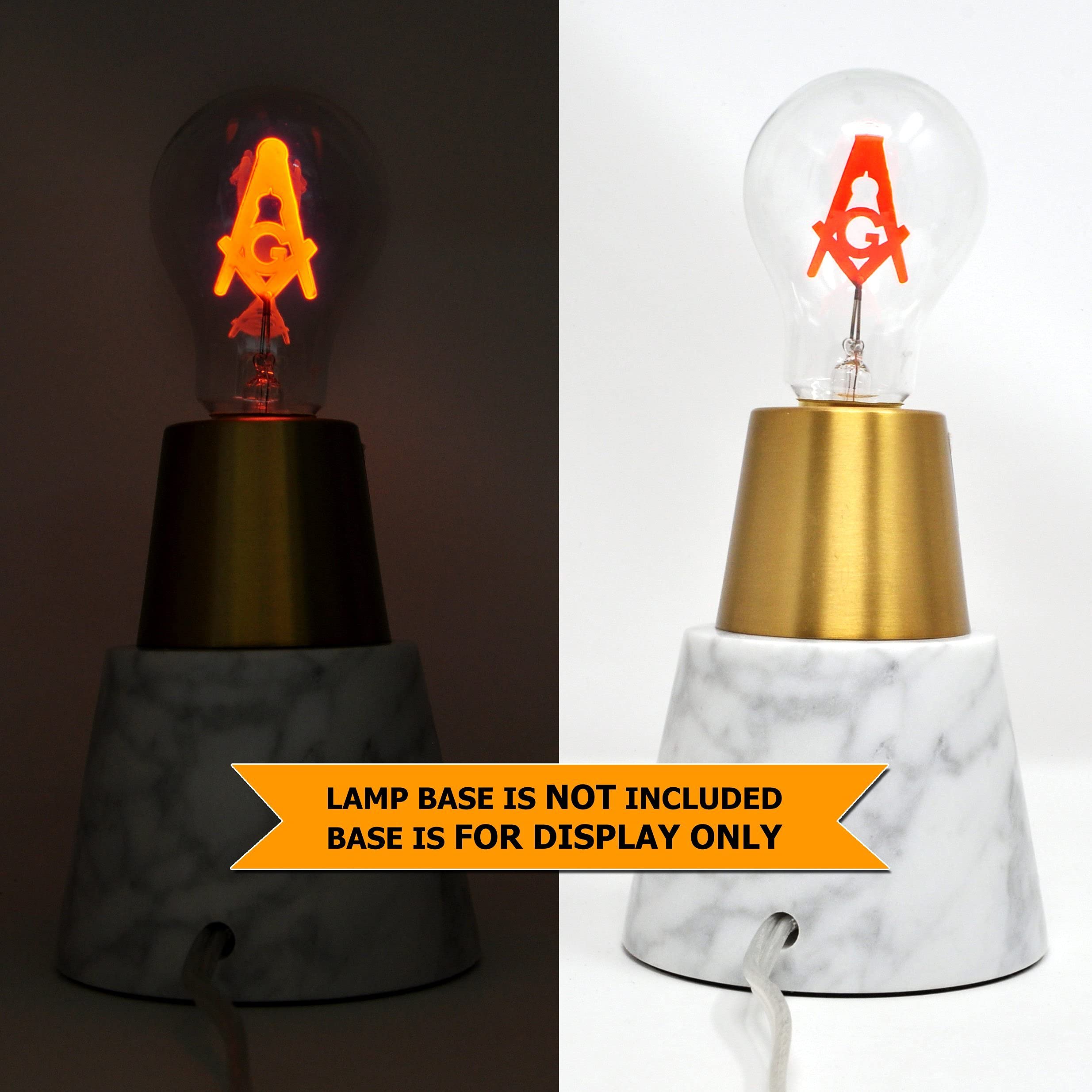 Mandala Crafts 3W Freemason Lightbulb Freemason Gifts for Men - Scottish Rite Shriners Prince Hall Masonic Gifts for Men – 2 PCs Freemason Square and Compass Emblem Light Bulb for Lodge Altar Decor