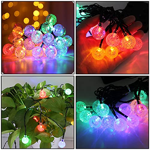 RARITYUS Solar String Lights Waterproof Crystal Globe Sparkly Lights for Holiday Tree Decorative Garden Yard Festival Home Party Porch Wedding Christmas Decorations