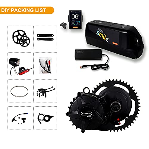 BAFANG 50.4V 1000W DIY Bike Kits M625 Mid Drive Motor Electric Bike Conversion Kit with 19.6Ah Battery & DPC181 Upgrade Display, New 8FUN Central Motor Kit