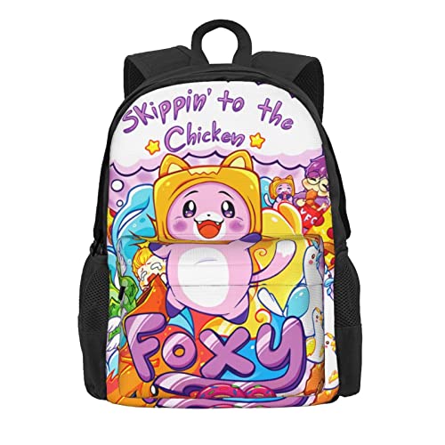 EgVgxir Backpack Foxy Anime Boxy Cartoon Double Shoulder Bag for Unisex 15.6 Inch Laptop Bagpack Large Capacity Travel Backpack for Hiking Work Camping