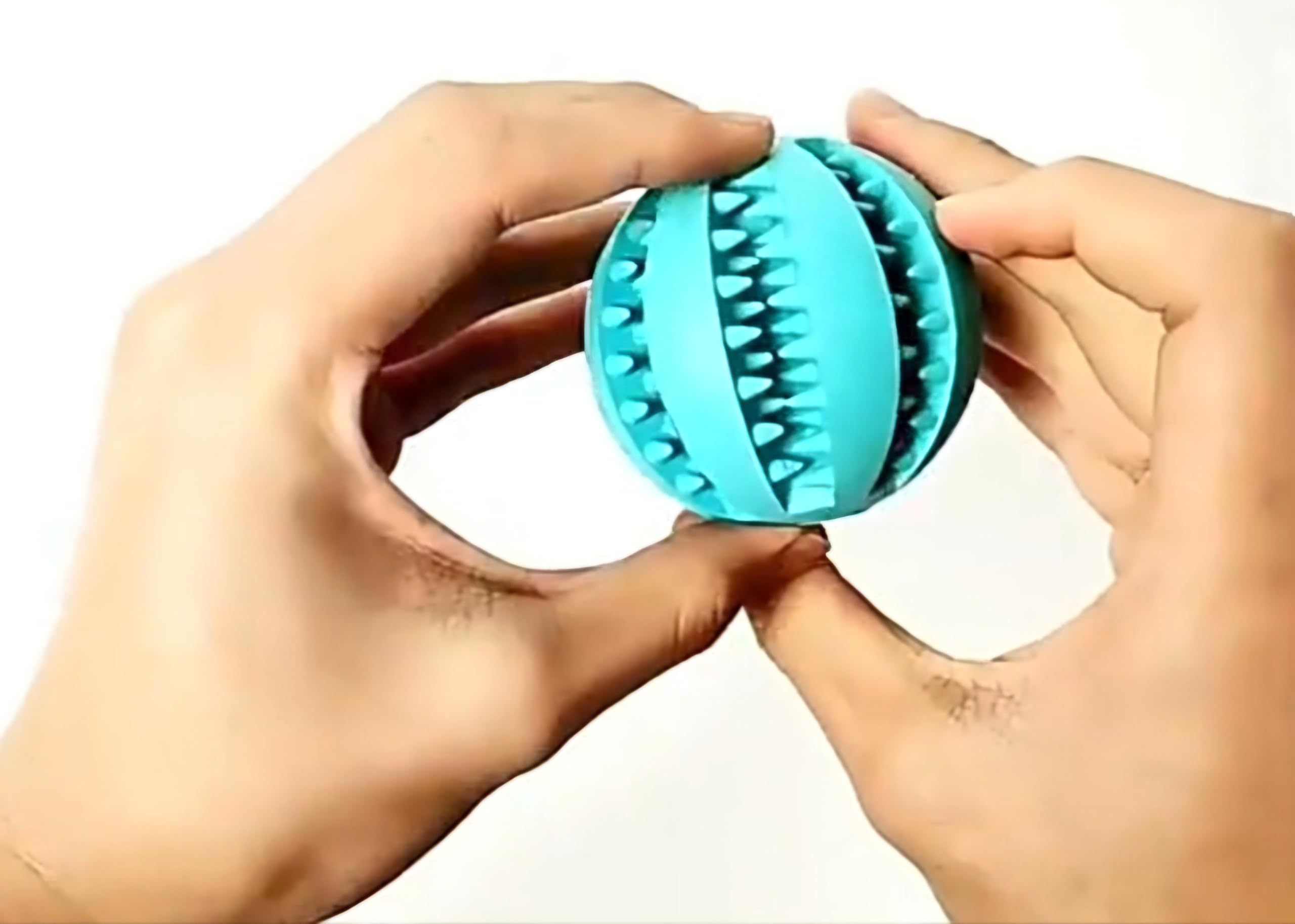 Dog chew Ball Toy(2 Pack), Interactive Dental Cleaning Ball with Spikes, Durable and Tough, Ideal for Small and Medium Dog (Blue & Green)