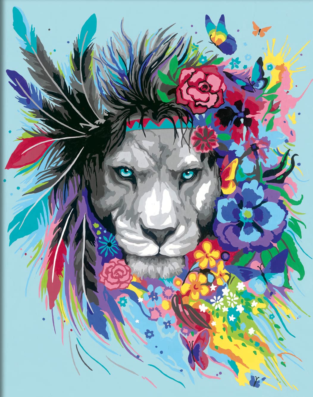 Ravensburger CreArt Boho Lion Paint by Numbers Kit for Adults - Painting Arts and Crafts for Ages 12 and Up