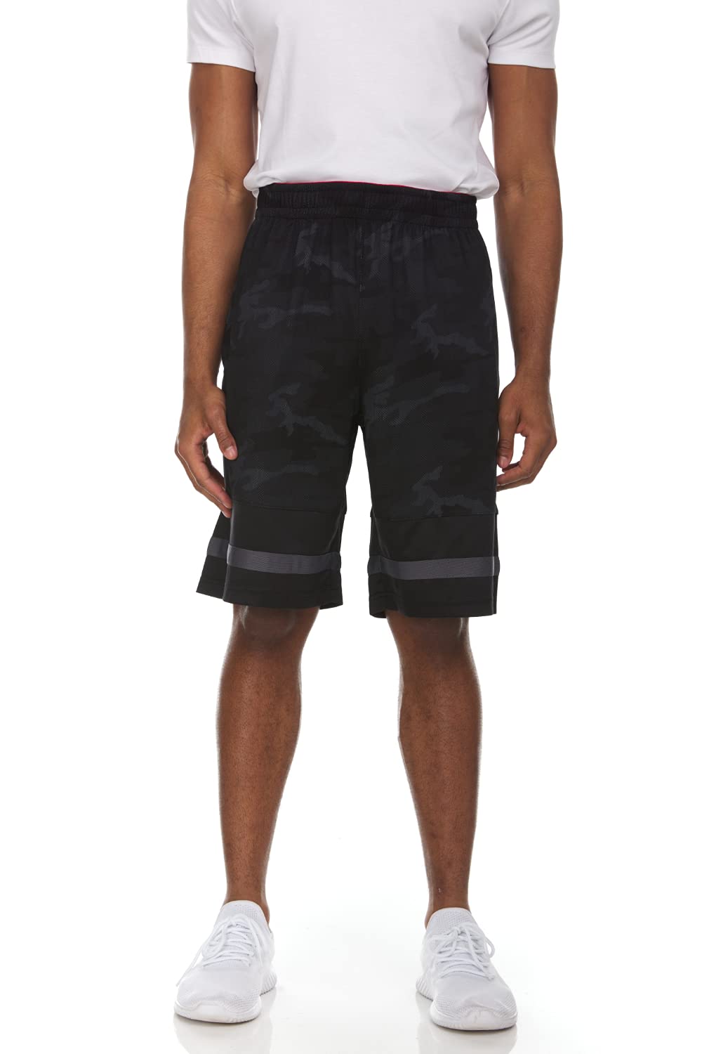Spalding Mens Max Performance Basketball Short with 10" Inseam, Graphite/Black, S