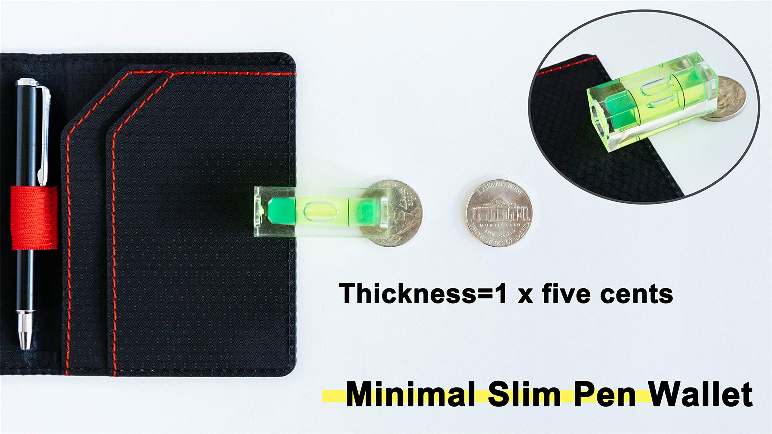 LC Prime Minimal Slim Pen Wallet l A Thinnest PenWallet For Daily Use (Pen is Not Included) (Blue mix Black (Pen is NOT Included))