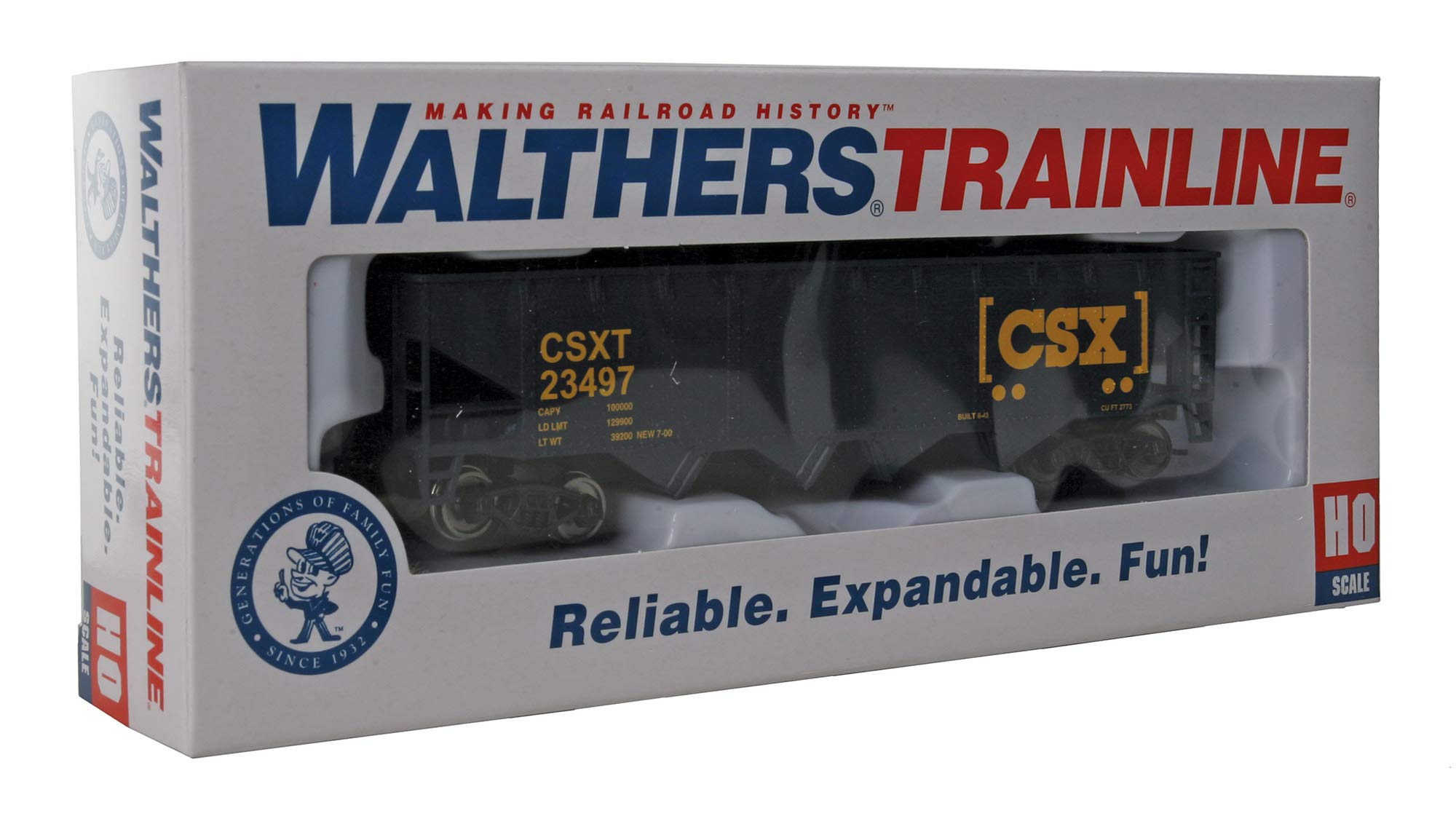 Walthers Trainline HO Scale Model Offset Hopper CSX, Model:931-1425