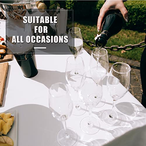 FTASDRAXS 6 Paper Tablecloths for Rectangle Tables - 54" x 108" Disposable White Table Covers, 3-Ply Paper & Plastic Waterproof