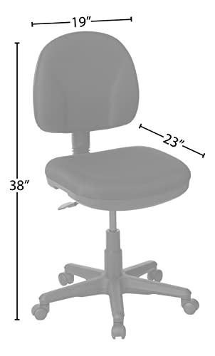 Office Star Pneumatic Sculptured Office Task Chair with Thick Padded Seat and Built-in Lumbar Support, Black