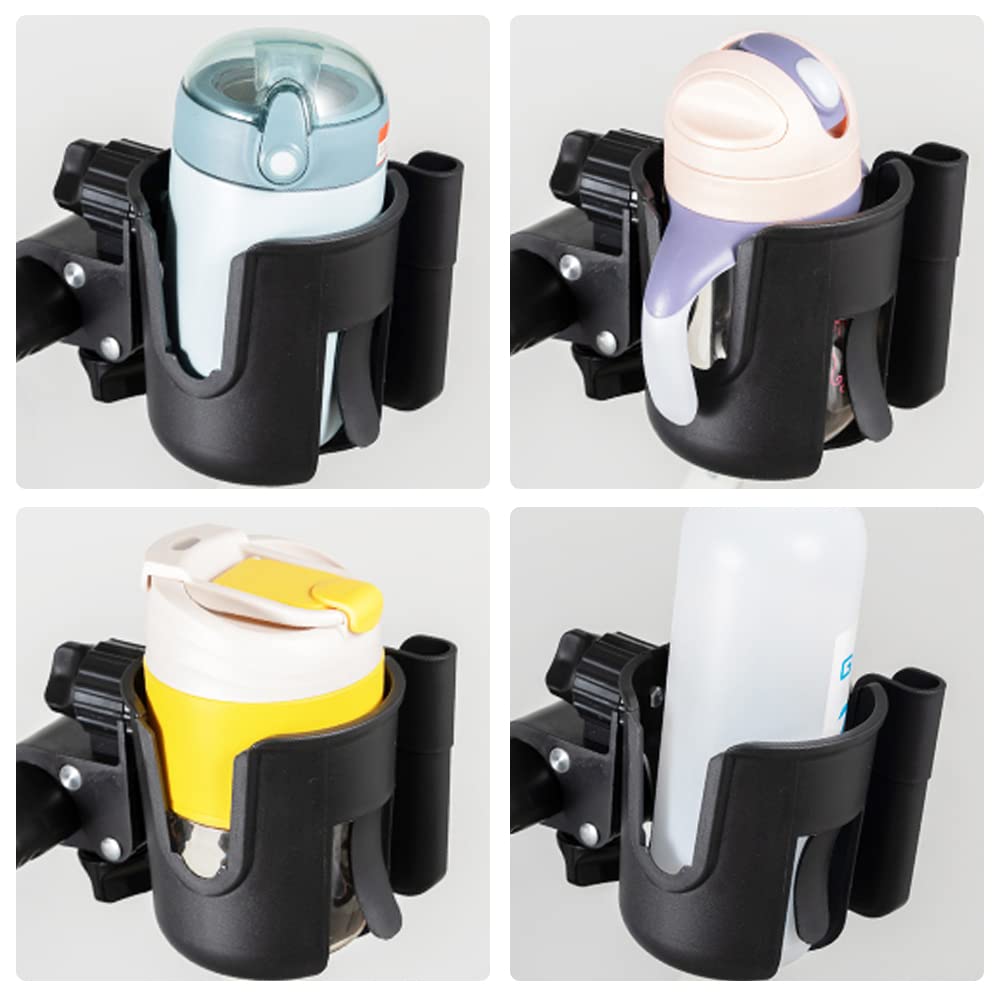 CXSBABY Cup Holder for Stroller with Phone Holder, Universal Cup Holder for Stroller, Bike, Wheelchair, Walker, Scooter, Black.