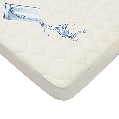 TL Care Waterproof Pack N Play Playard Mattress Protector, Quilted Fitted Protector Pad Cover Made with Organic Cotton Top Layer, 39" x 27"