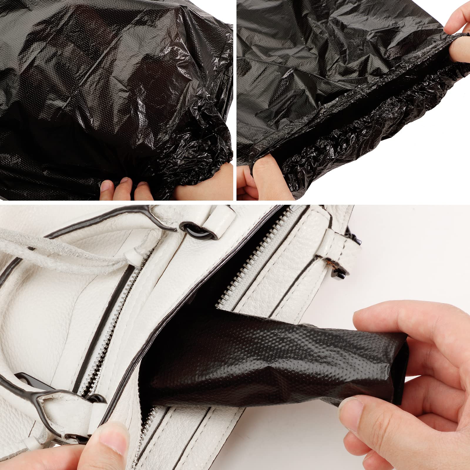 Disposable Shoe Covers Disposable Non Slip Plastic Boot Covers Long Waterproof Shoes Covers Safety Boot Shoe Covers 21.6 Inch Tall Shoe Coverings for Men Women Rainy Day Use (Black, 180 Pieces)