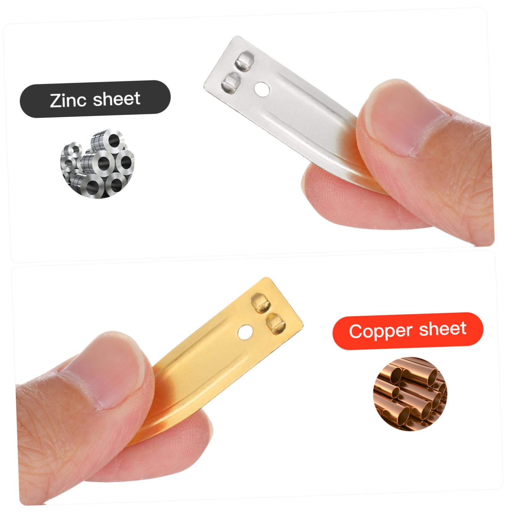 CIYODO 150 Pcs Copper Zinc Electrode Strip Fruit Power Kit Nickel Anode Zinc Plating Strips Zinc Anode Magnesium Fusebug Electroplating Kit Thermostat Products System Electric Sauna ,