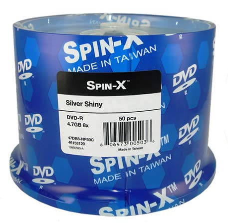 Spin-X 500 8X DVD-R 4.7GB Shiny Silver