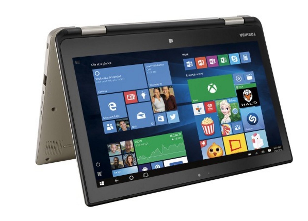 Toshiba Satellite Radius 11 L15W-B1208X 11.6" Laptop, Touchscreen, 2-in-1, Windows 10 Home, Intel Pentium N3540 Processor, 4GB RAM, 500GB HD, Satin Gold