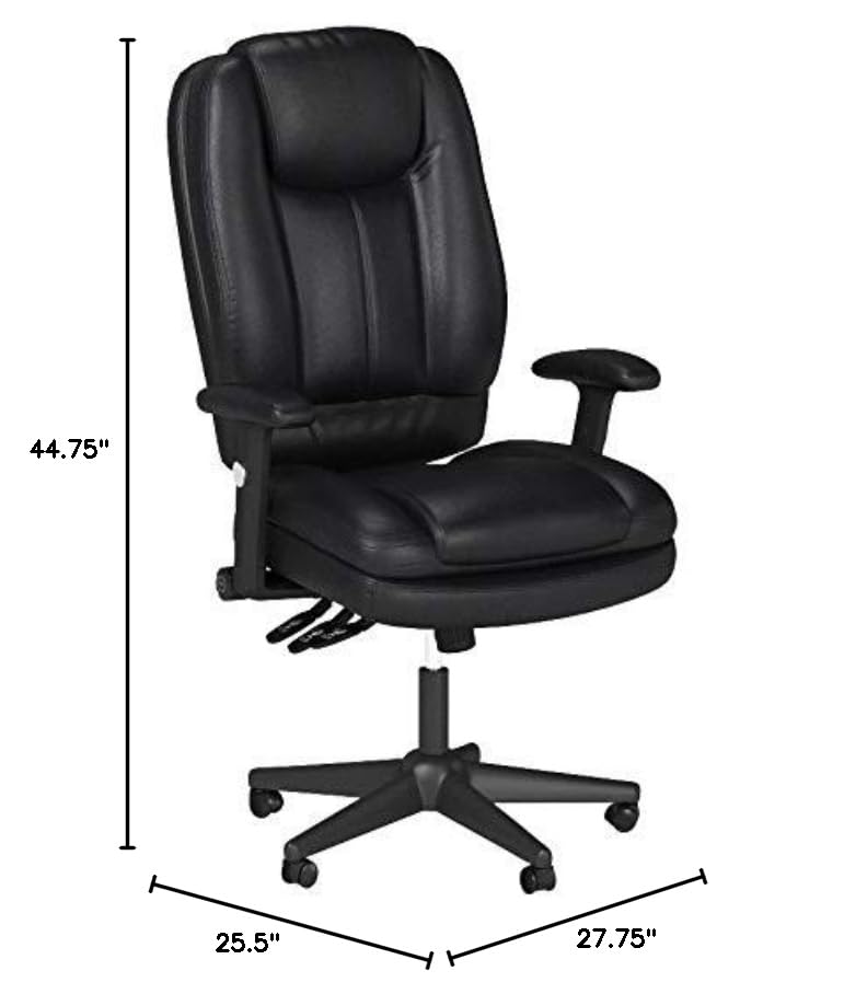 OFM ESS-6050 Ergonomic High-Back Bonded Leather Executive Chair, Black