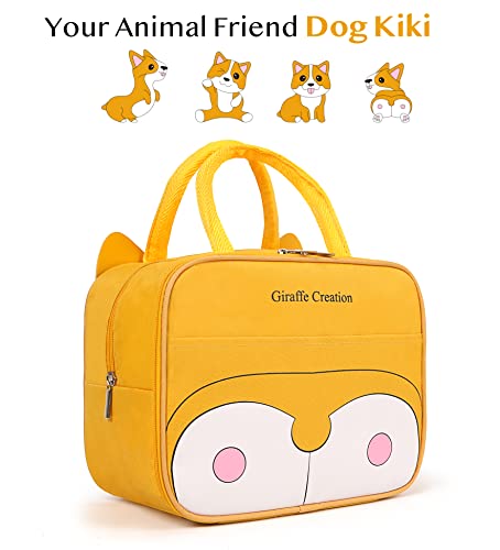 Insulated Lunch Box Bag for Kids, Reusable Durable Lightweight Lunch Bag for Girls Boys, Keep Food Cold/Warm, Corgi Dog