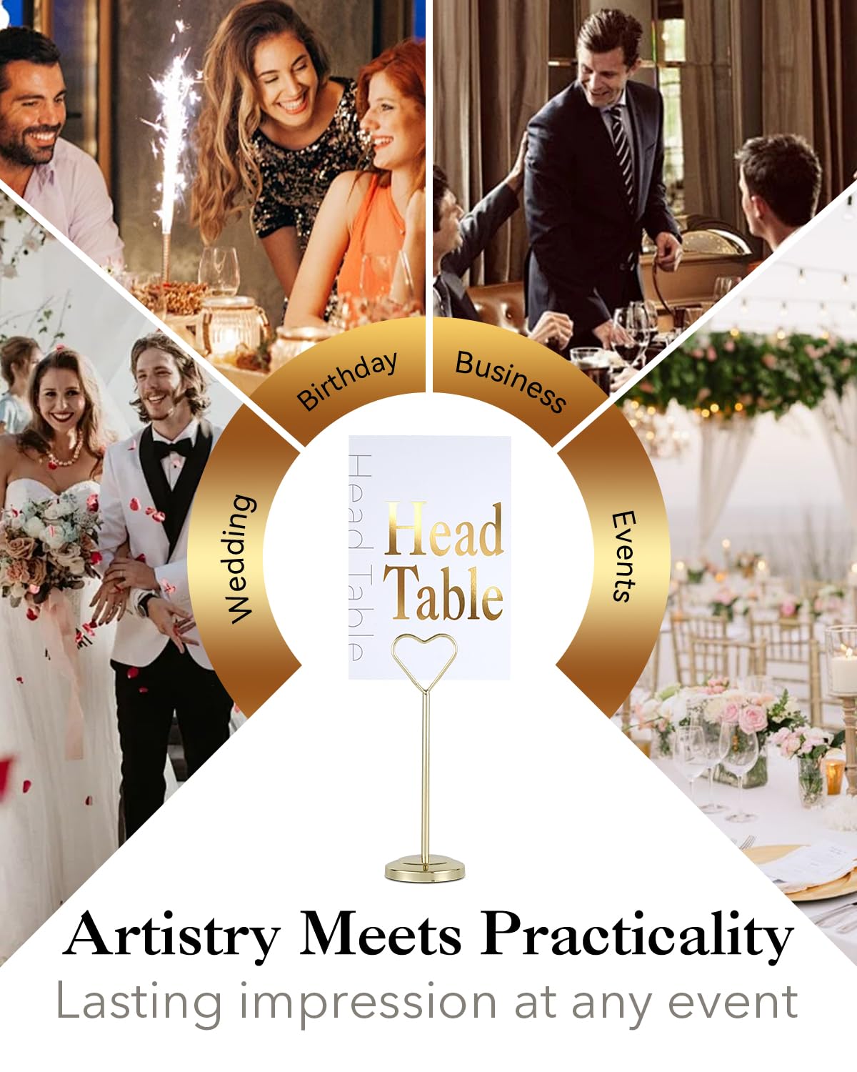 ElegaAura 32 Pcs Wedding Table Numbers, Gold Table Numbers for Wedding Reception, Double Sided Foil Number Cards 1-30 + Head & Gift Table, 4x6 in Table Signs for Restaurant, Baby Shower, Party, Event