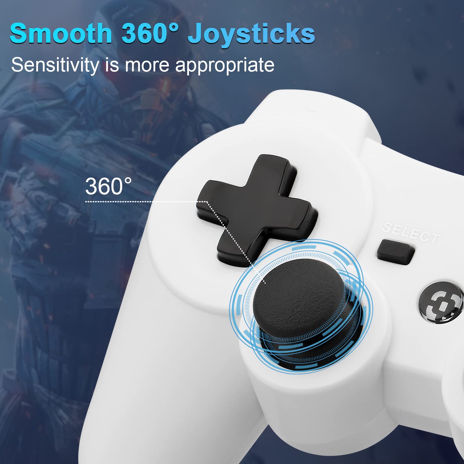Blue Wireless Gamepad Works with PS3 Controller, OUBNAG for PS3 Remote Compatible with Playstation 3 Cooling Game Controllers for PS-3 Gift for Kids Boy Girl Man (2022 New Lightning Blue Pa3 Joystick)