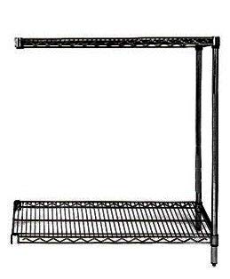Omega 18" Deep x 24" Wide x 14" High 2 Tier Black Add-On Shelving Unit
