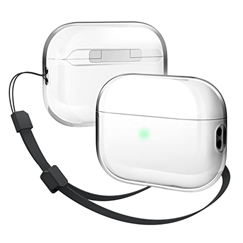 elago Clear Case Compatible with Apple AirPods Pro 2nd Generation Case Cover (2022), Strap Included, Protective Case, Transparent Shockproof, Supports Wireless Charging [Transparent]