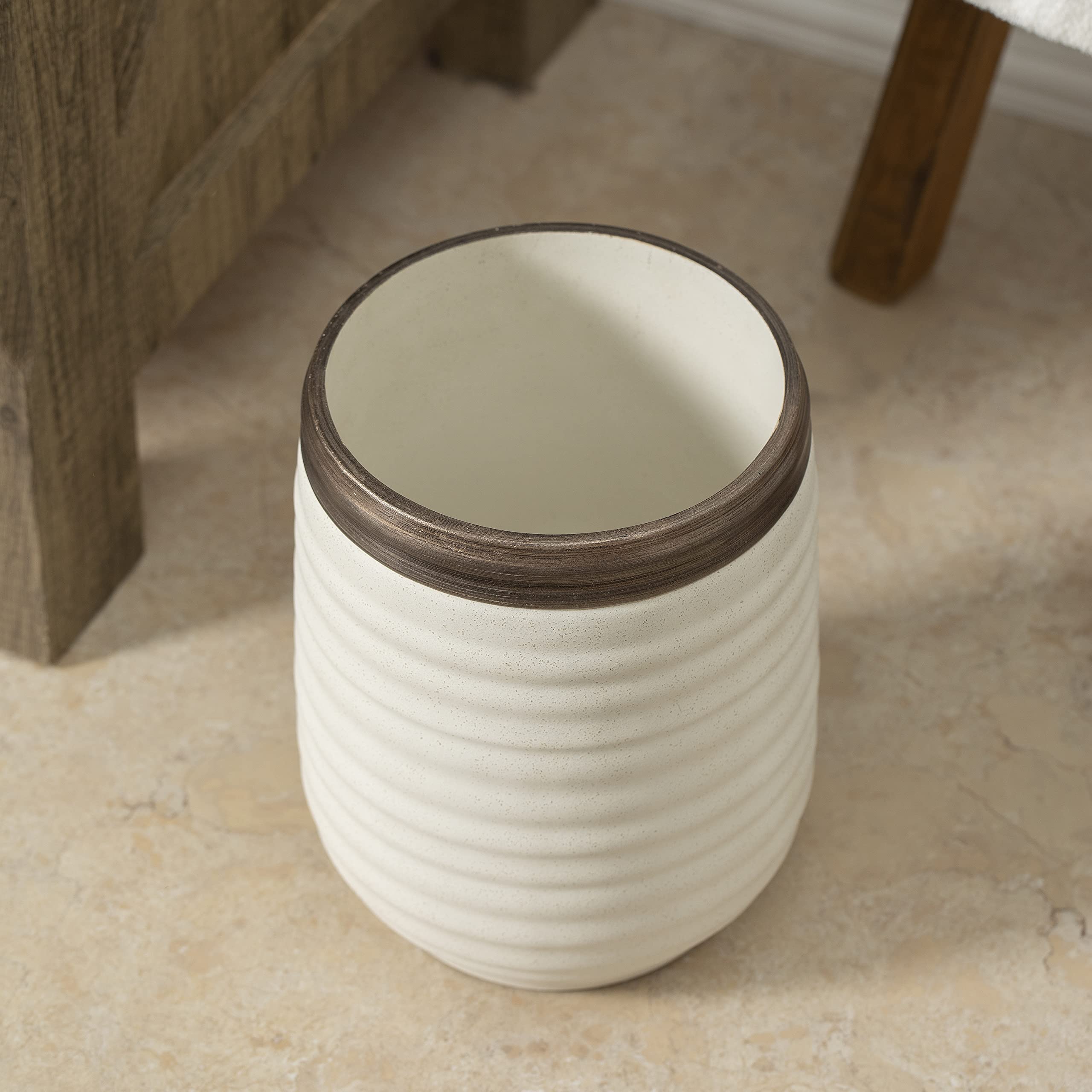 QL DESIGN Modern Style Hight Quality Polyresin Wastebasket, Garbage Receptacle Bin for Bathrooms, Powder Rooms, Kitchens, Home Offices