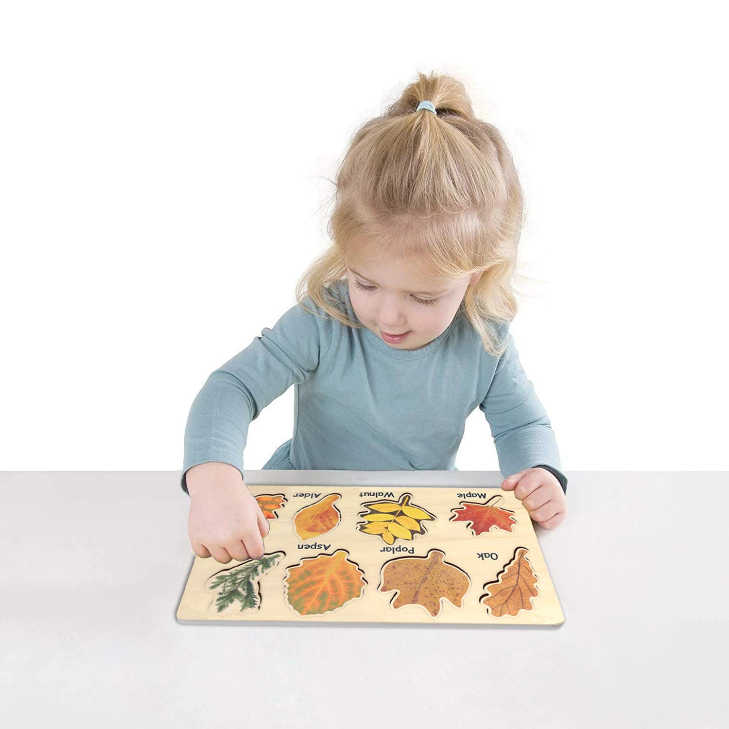 Leaf Wooden Jigsaw Puzzles Educational Learning Stem Toys Boys Girls Birthday Gift Colorful Shape