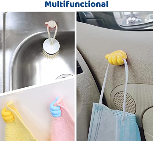 Funducts 20pcs self Adhesive Holder for Cream Spoon, Phone Holder USB Cable Clips for Wall, Charger Cord Holder, Hanger Hooks for Bathroom, Cute Cord Organizer Clip