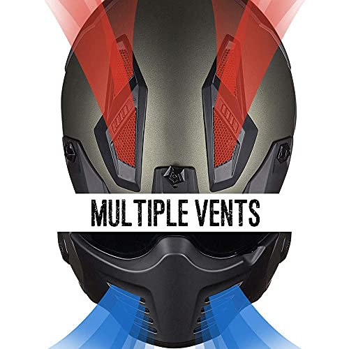 ILM Open Face Motorcycle 3/4 Half Helmet for Dirt Bike Moped ATV UTV Motocross Cruiser Scooter DOT Model 726X (Midnight Green,M)