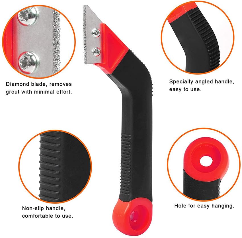 Cleaning Tile Grout Removal Tool, Saw Angle Grout Scraper, Utility Knife Set, 2 Knives And 5 Blades Replacement Blades For Tile Cleaning