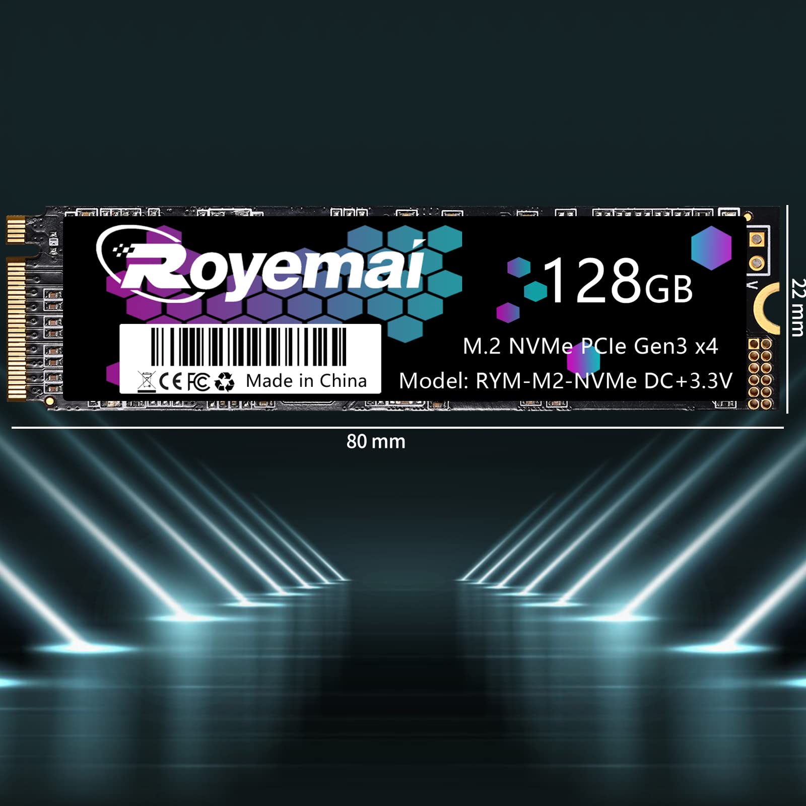 D DUOMEIQI 128GB SSD PCIe NVMe Gen3x4 M.2 2280 Internal Solid State Drive, 3D NAND TLC (Read/Write Speed up to 1800/600 MB/s), 128GB SSD Compatible with Laptop and PC Desktop