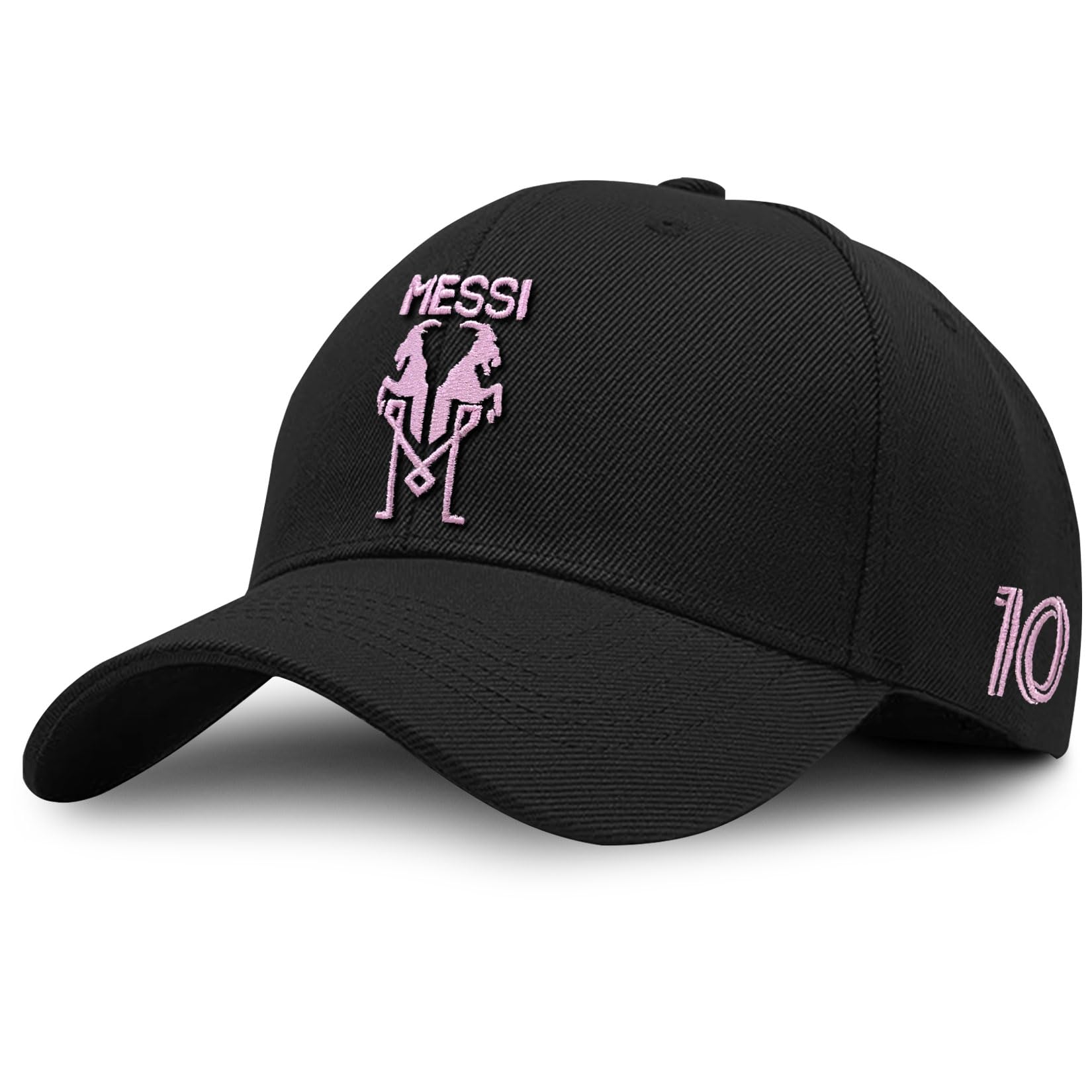 CHAMPSEER Miami 10# Baseball Cap Goat Soccer Player 3D Embroidered Logo Unisex Baseball Hat, One Size, Fast 3-Day Delivery Black