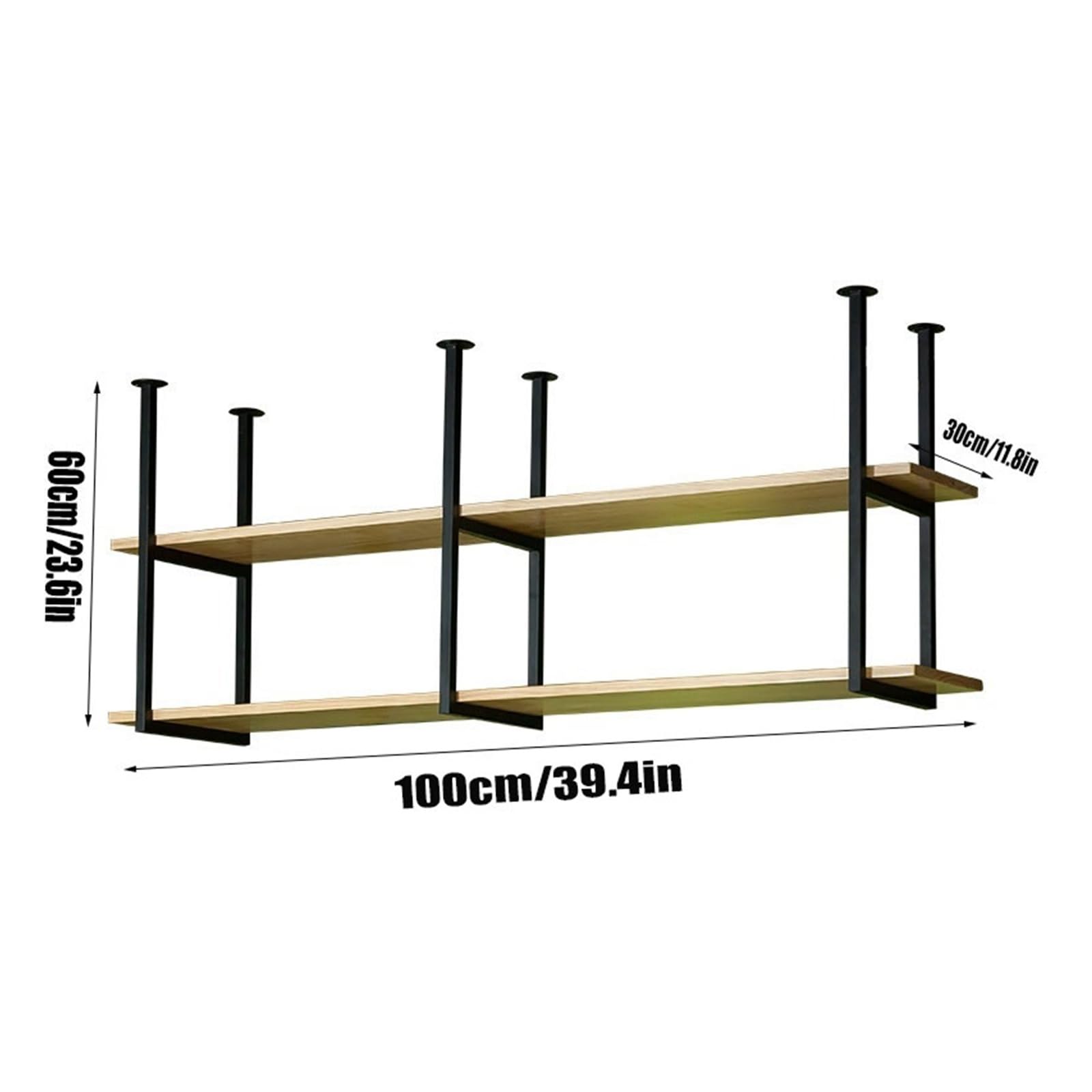 CSNBDMBBSH Floating Shelves, Ceiling Shelf Brackets 2 Layer,Wall-Mounted Decorative Rack For Bars And Restaurants, Hanging(100 * 30 * 60cm(39 * 12 * 24IN))