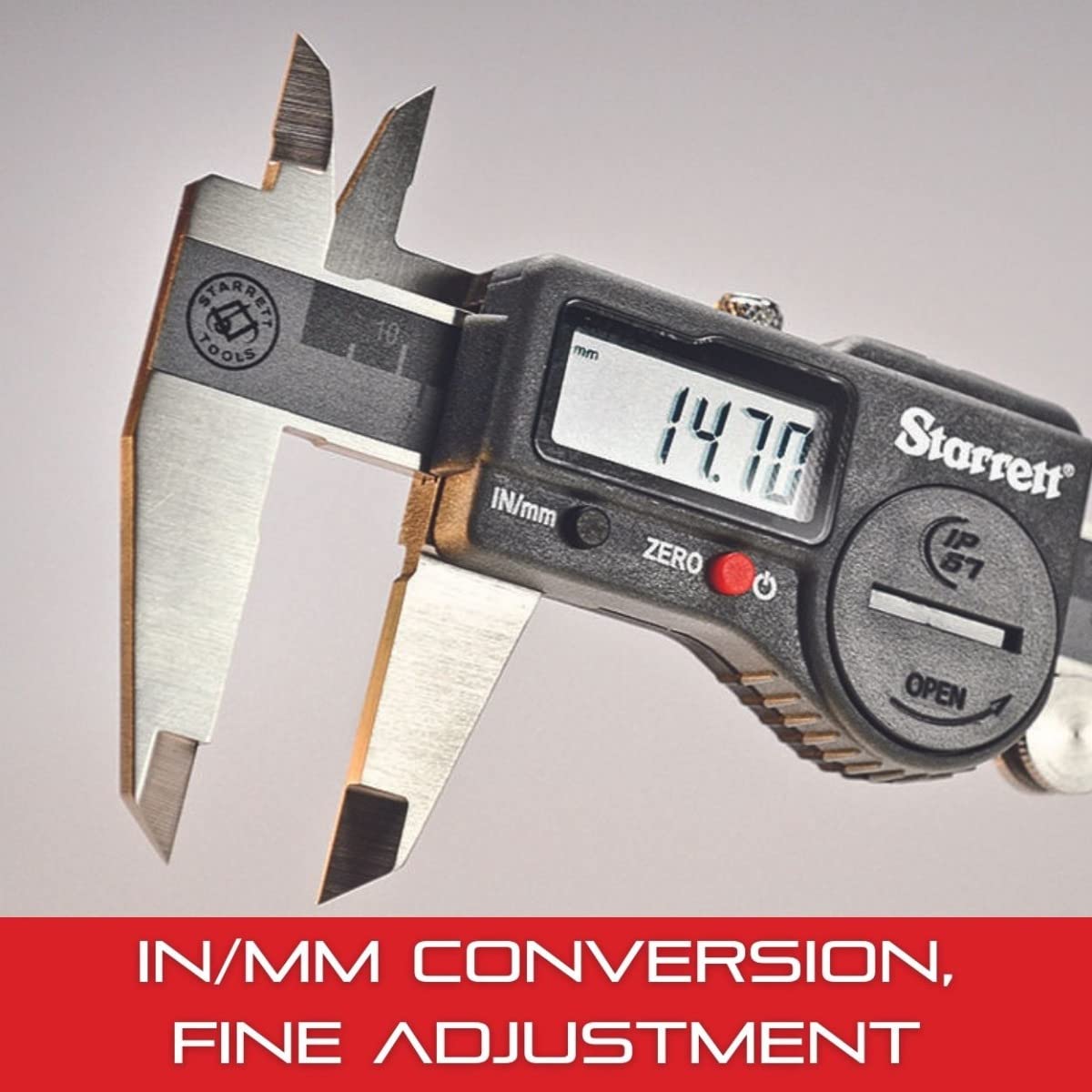 Starrett Stainless Steel IP67 Electronic Slide Caliper - 0-6" Range, .0005" Resolution, LCD Display, RS232 Output, Fine Adjustment, Slide Lock, in/mm Conversion - 798B-6/150