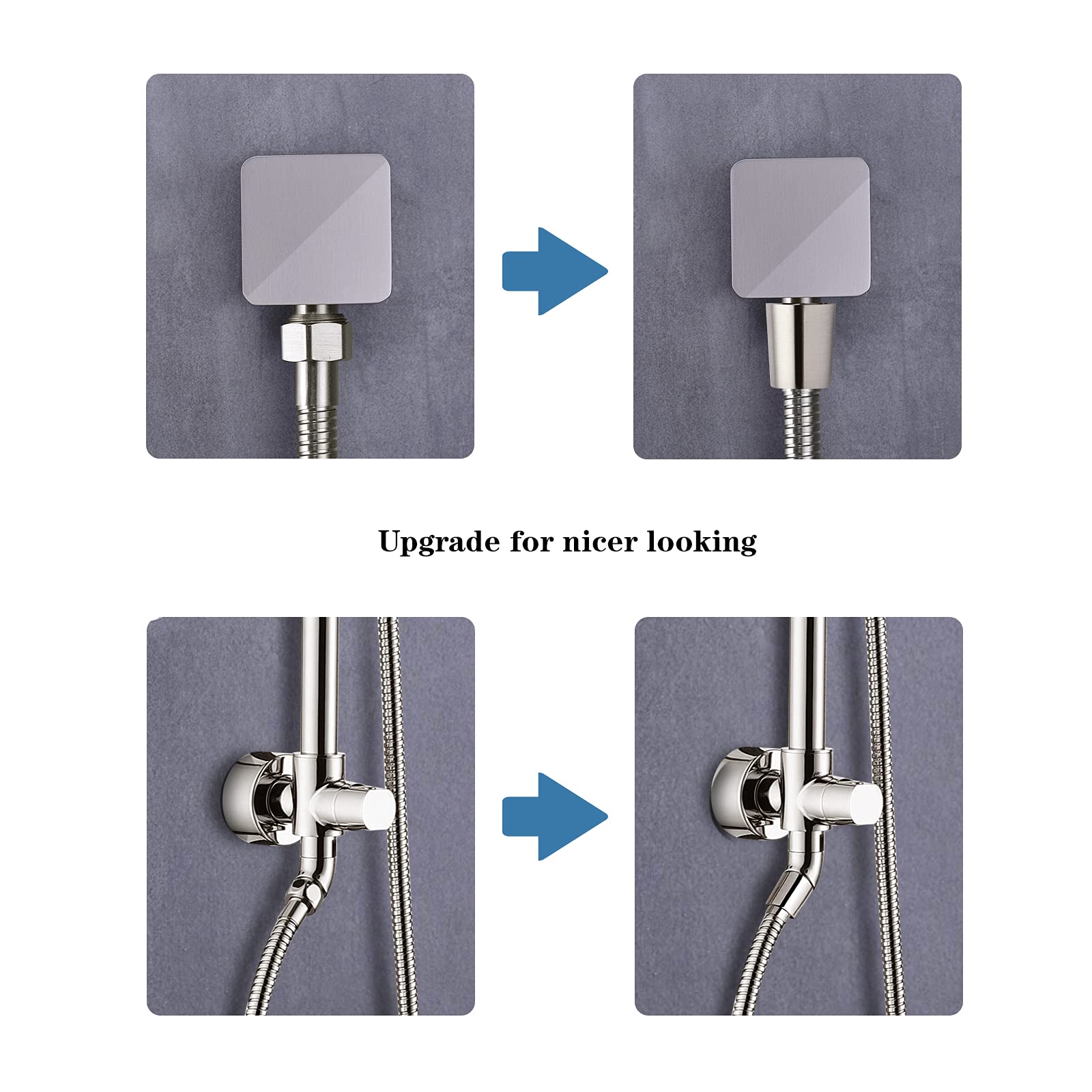 BRIGHT SHOWERS Shower Hose For Hand Held Shower Heads, 96 Inches Cord Extra Long Stainless Steel Hand Shower Hose, Ultra-Flexible Replacement Part with Brass Insert, Brushed Nickel