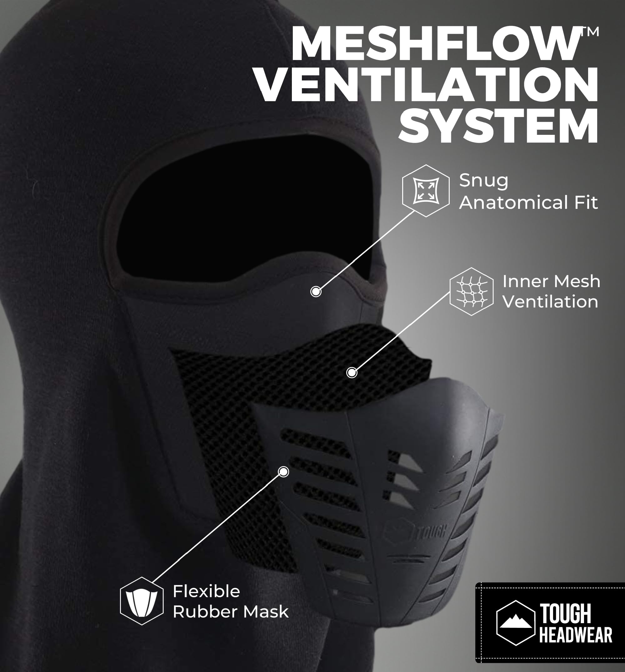 Balaclava Ski Mask - Thermal Face Mask Cold Weather Motorcycle Gear with Breathable Air Vents - Winter Face Mask for Men