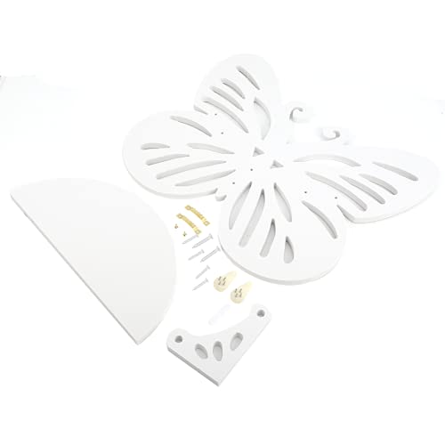 Floating Shelves Wall Mounted Shelf Butterfly Shape for Bedroom Bathroom Living Room Kitchen Home Office Laundry Room, 13 x 4.72 x 10.63in