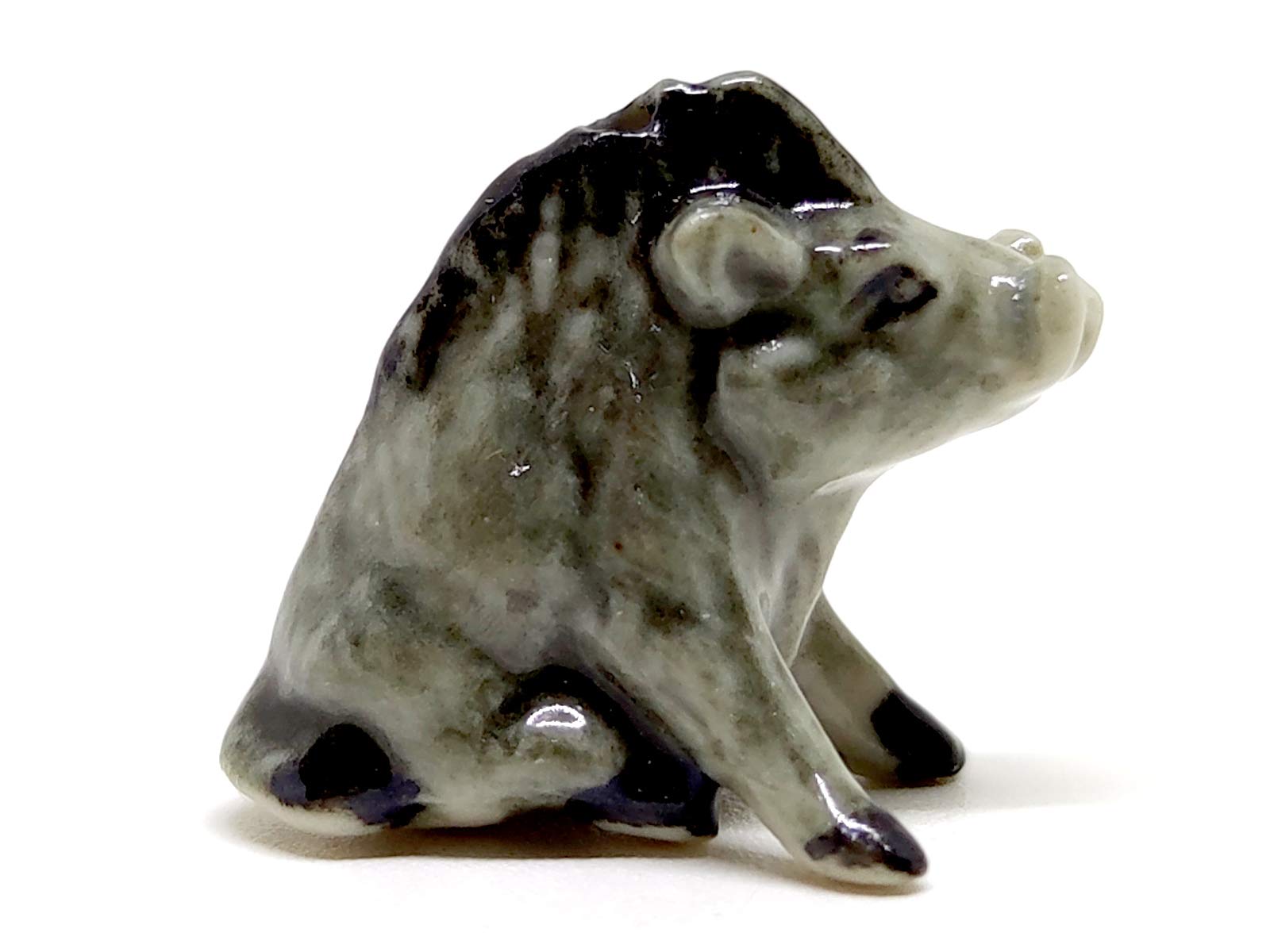 SSJSHOP Wild Boar Baby Pig Micro Tiny Dollhouse Figurines Ceramic Hand Painted Animals Collectible Small Gift Home Garden Decor (Wild Boar)