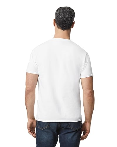 Gildan Adult Softstyle Cotton T-Shirt, Style G64000, Multipack, White (2-Pack), Large