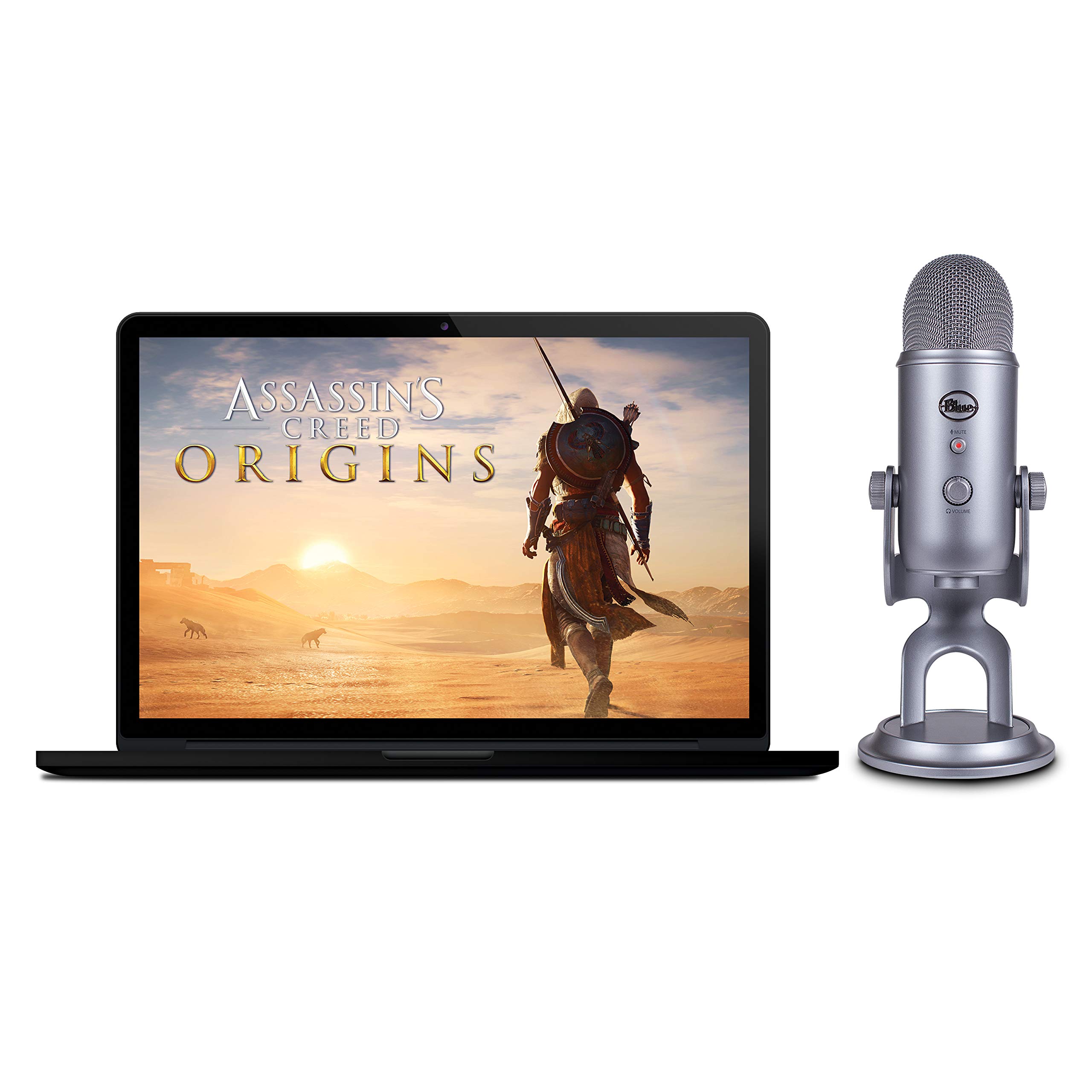 Blue Condenser Microphone, Cool Grey, Mic + Assassin's Creed Origins Streamer Bundle (988-000106)