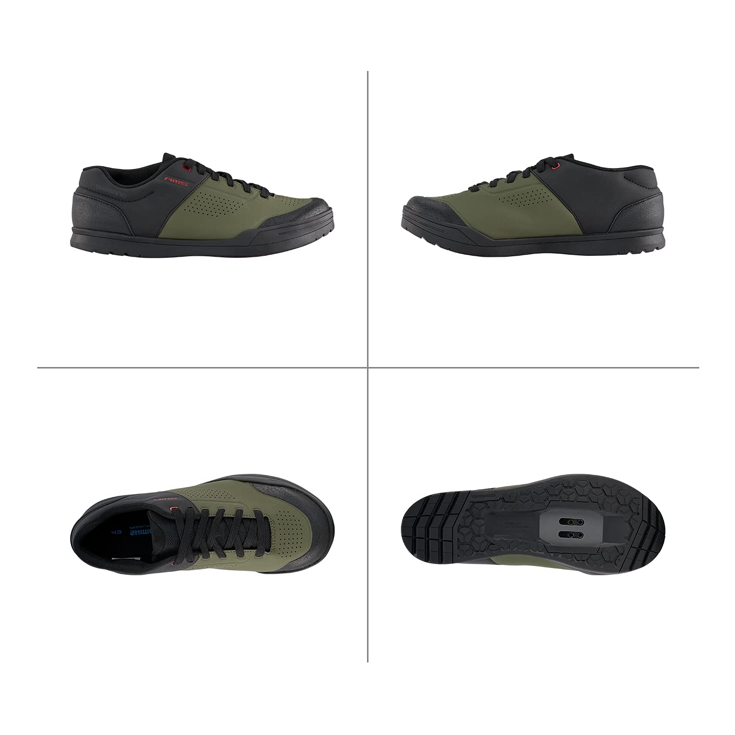 SHIMANO SH-AM503 Versatile Men's SPD Mountain Biking Shoe, Olive, 10-10.5