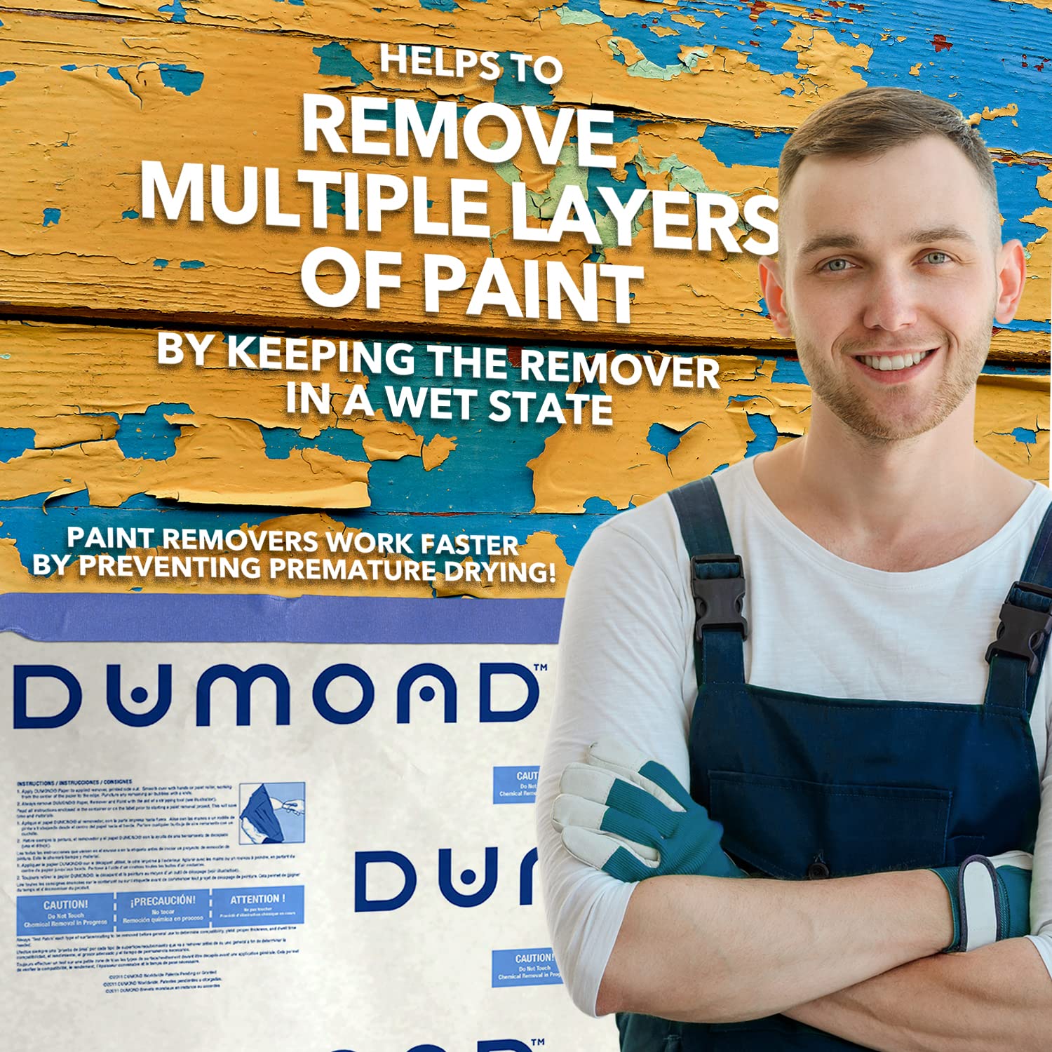 Dumond Laminated Paper - Keeps Dumond Paint Removers in Wet State - Extends Product Life & Speeds Removal - Traps Paint Flakes & Debris - Easy Disposal of All Paint Residue - 1 Roll, 13β x 300 ft.