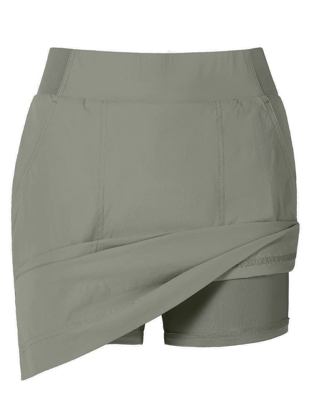 CAMEL CROWN Women's Casual Skorts Tennis Skirts Tummy Control UV Protection Quick Dry Golf Skirt with Pockets Active Light Green