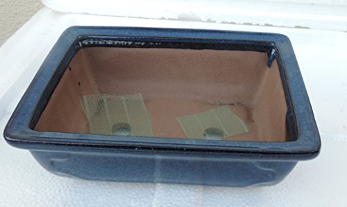 Ceramic Bonsai Pot - Rectangle 6 x 4.5X 2 Color Blue
