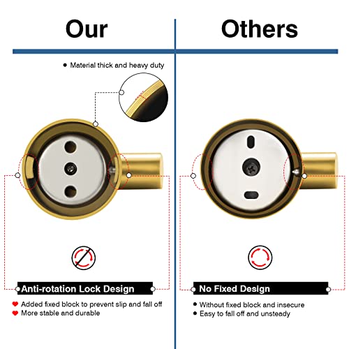 GRANTENOV Bathroom Towel Hooks Hanger Brushed Gold SUS304 Stainless Steel Brushed Brass Heavy Duty Robe Clothes Coat Hooks Holder for Shower Kitchen Garage Laundry Room Hotel Wall Mounted,4-Pack